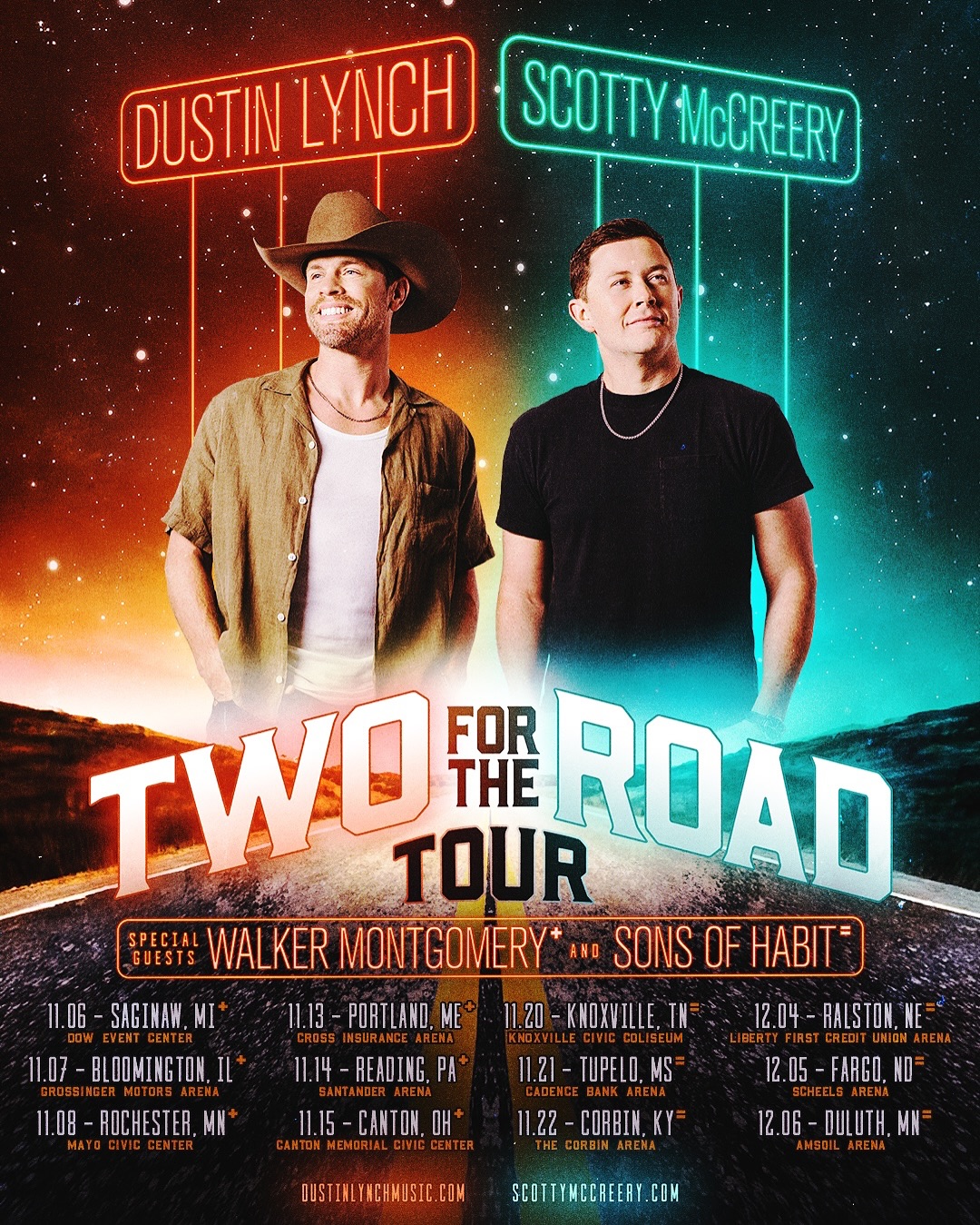 Dustin Lynch and Scotty McCreery Announce 'Two For The Road' Tour for Fall 2025 - That Eric Alper
