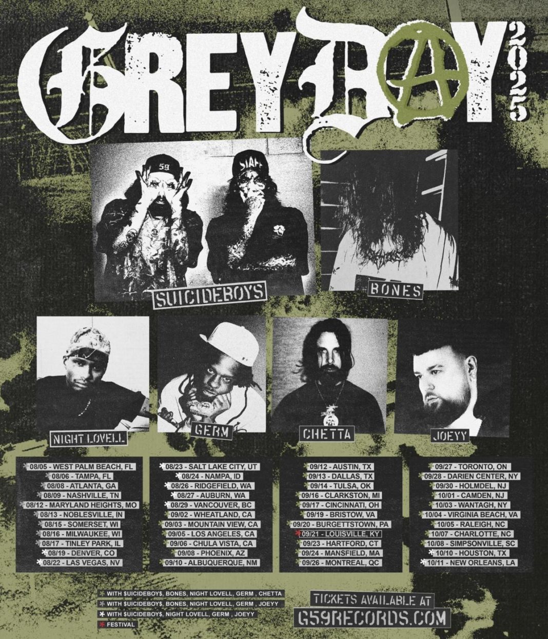 Uicideboy Announce Explosive 44 Date Grey Day Tour 2025 With Bones