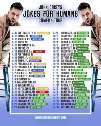 John Crist Announces Over 25 Cities In Fall Leg Of ‘Jokes For Humans ...