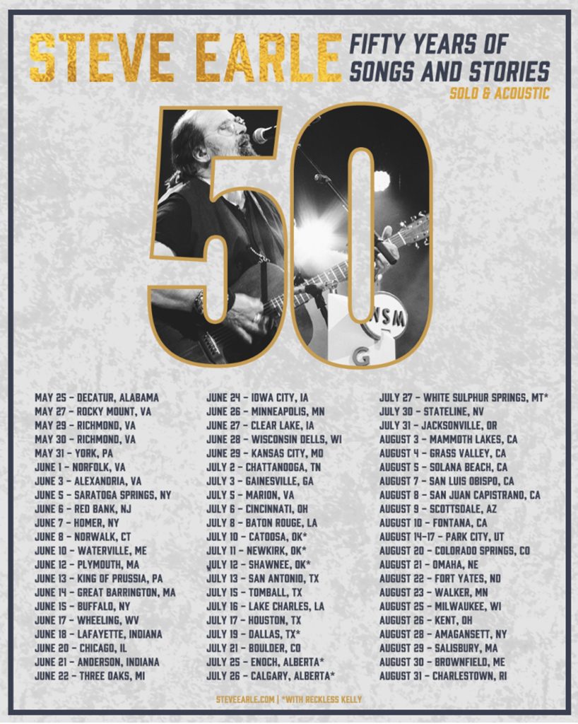 Steve Earle Announces 'Fifty Years of Songs and Stories' Solo Acoustic ...