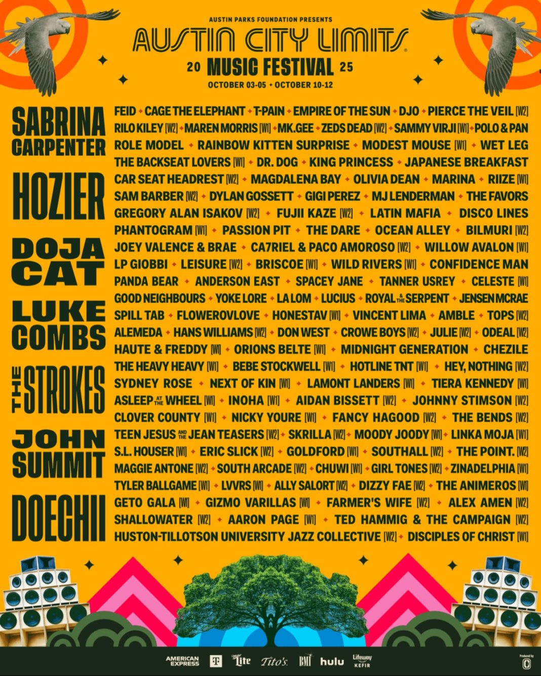 Austin City Limits Music Festival Releases 2025 Lineup Featuring ...