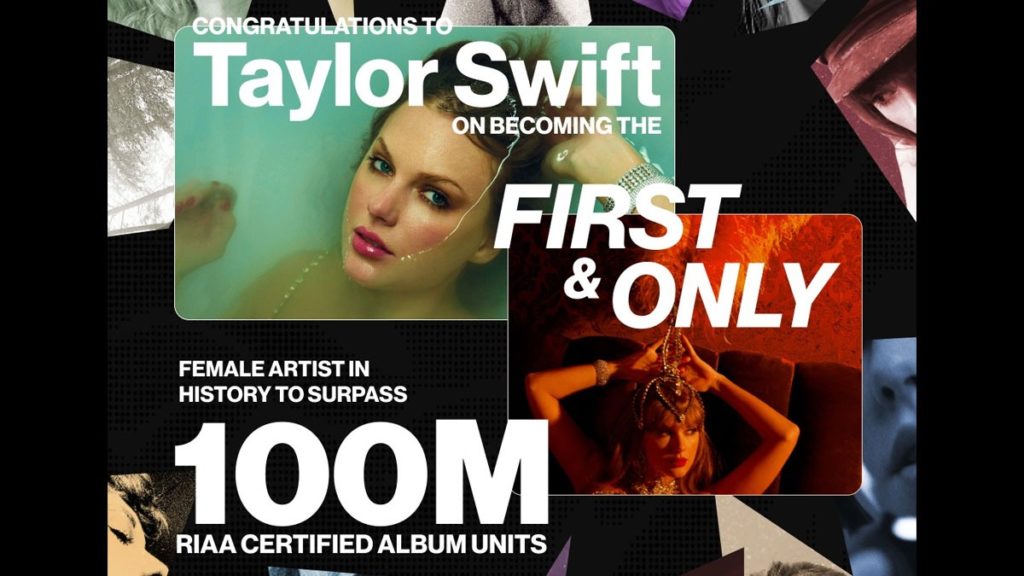 Taylor Swift Becomes First Woman to Surpass 100 Million RIAA Album ...