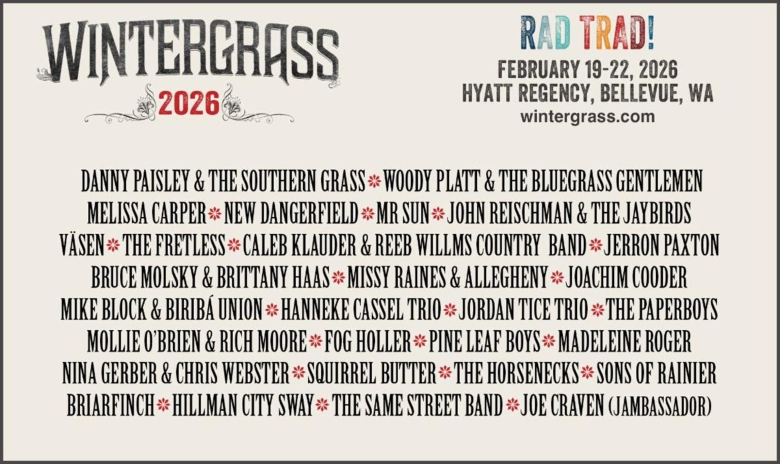 Wintergrass 2026 Unveils ‘Rad Trad’ Lineup Celebrating Tradition and ...