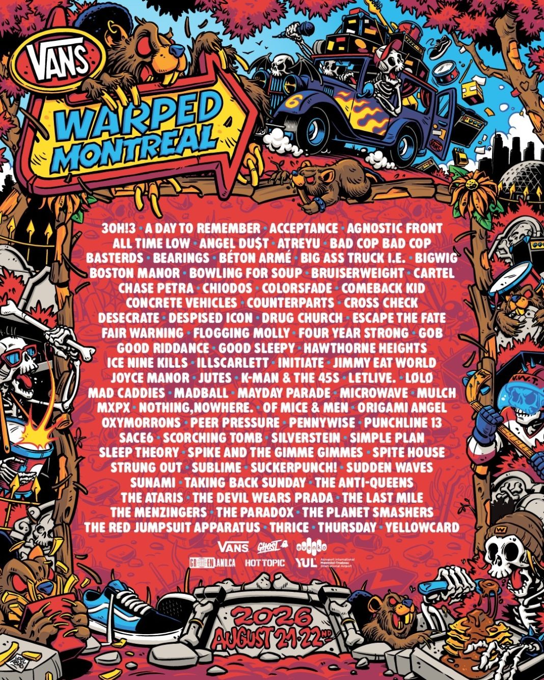 Vans Warped Tour Punk Rock Festival Storms Montreal With Massive 2026 ...